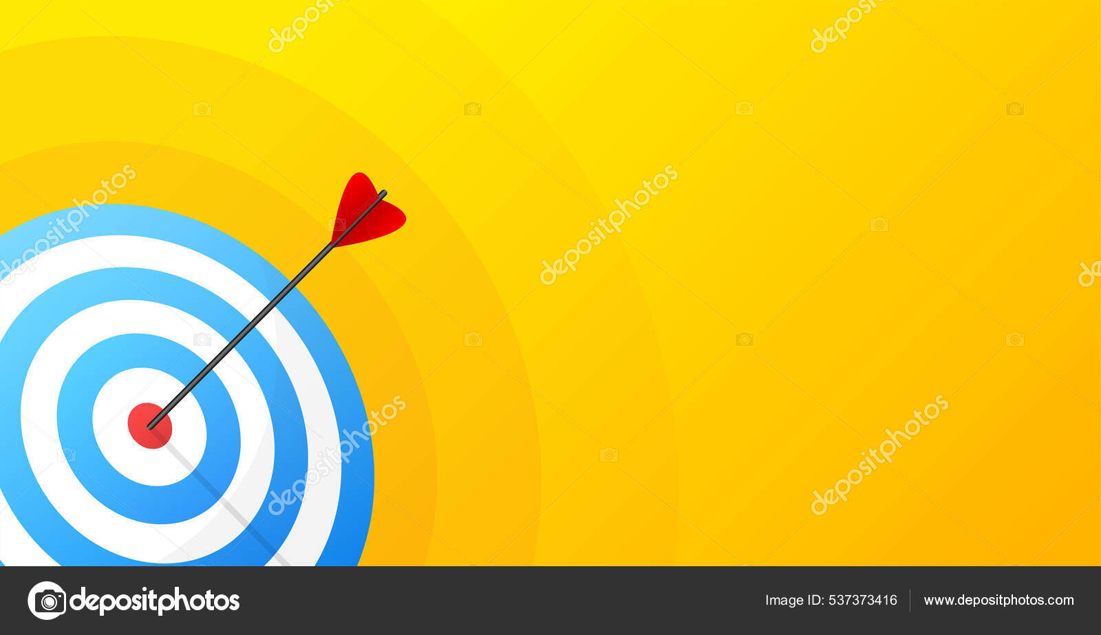 Red arrows reaching the center target. Darts target. Success Business ...