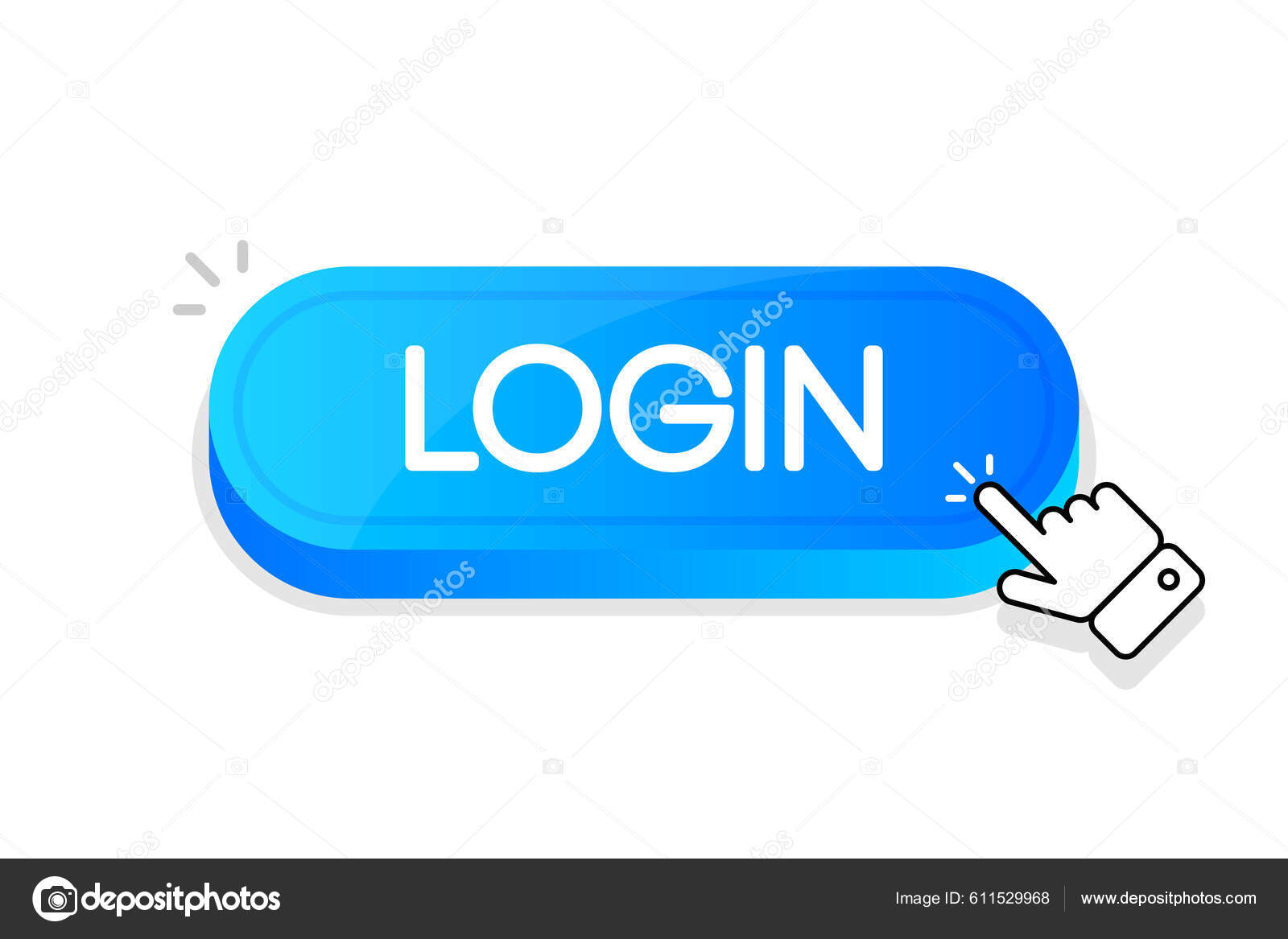 Login Button Mouse Touched Button Vector Illustration Stock Vector by ...
