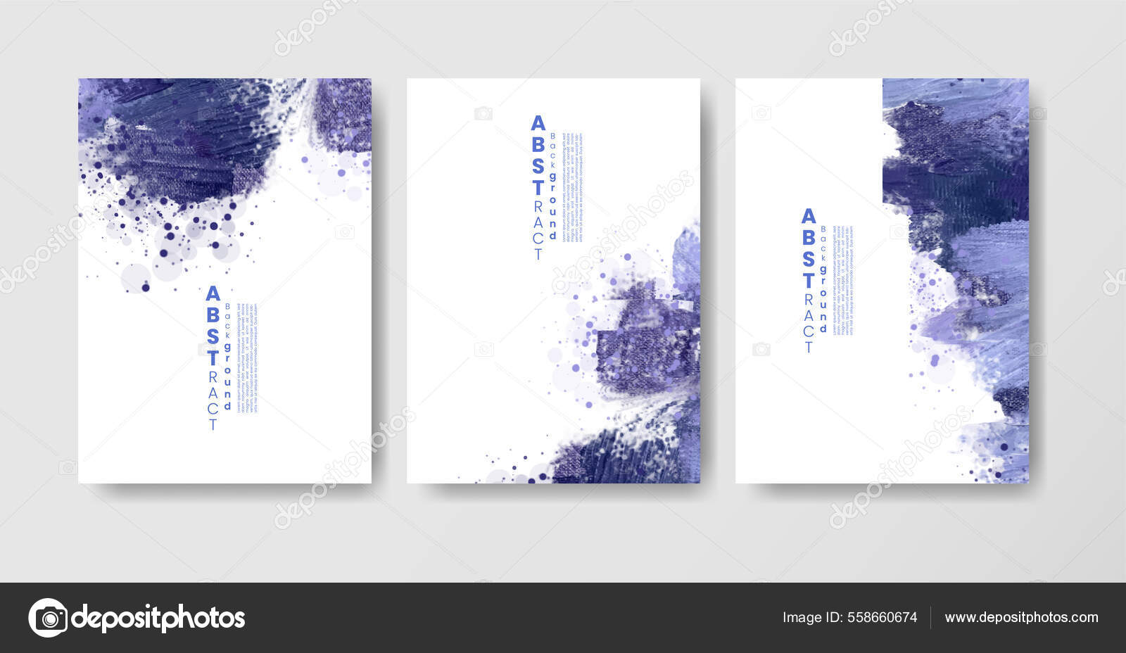 Cards Watercolor Blots Cards Hand Drawn Blots Element White Background ...