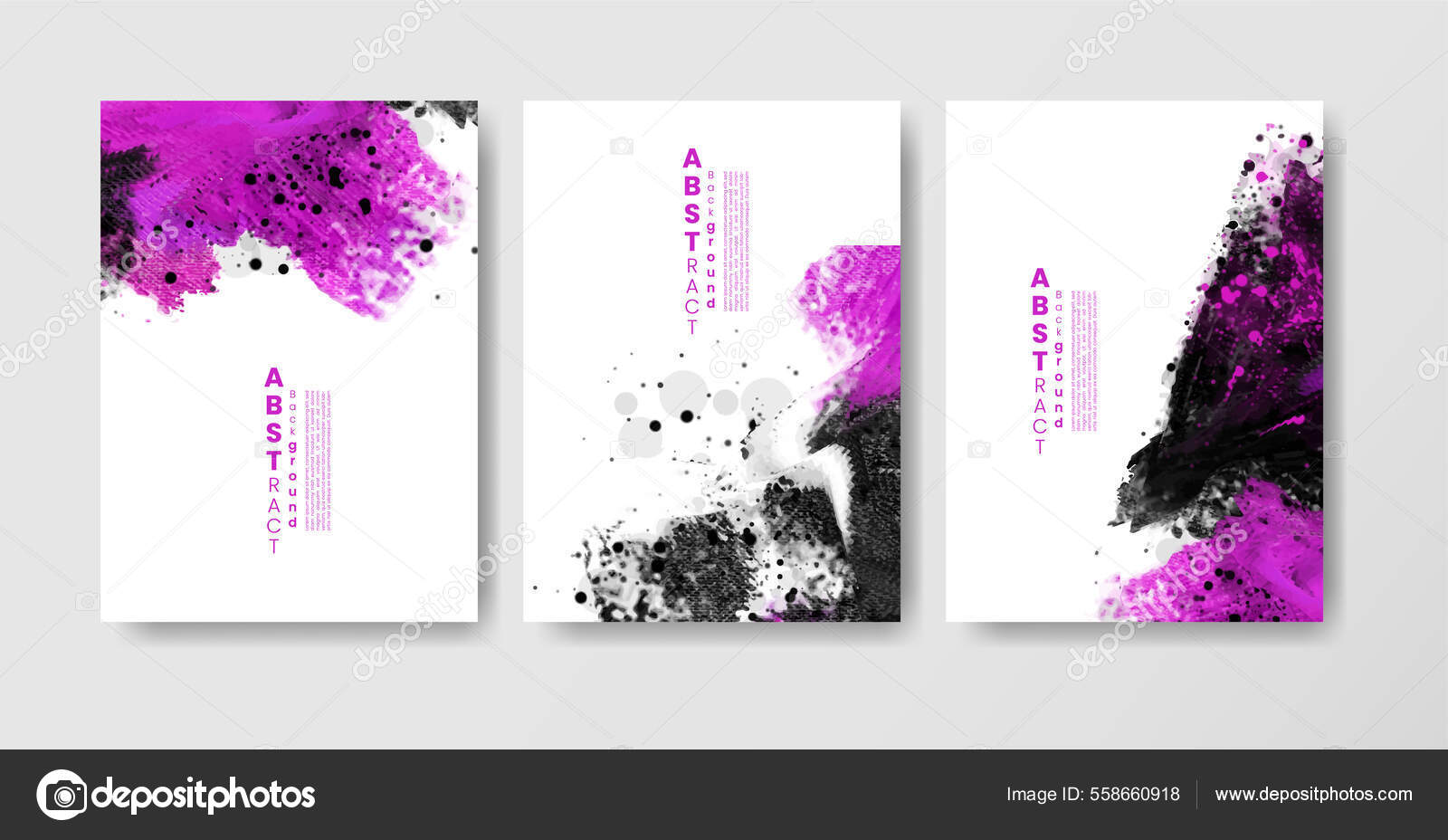Cards Watercolor Blots Cards Hand Drawn Blots Element White Background ...