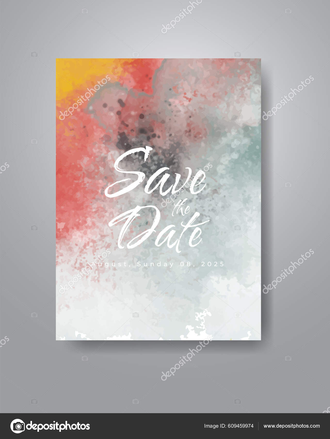 Date Watercolor Background Design Your Invitation Stock Vector by ©Rezi ...
