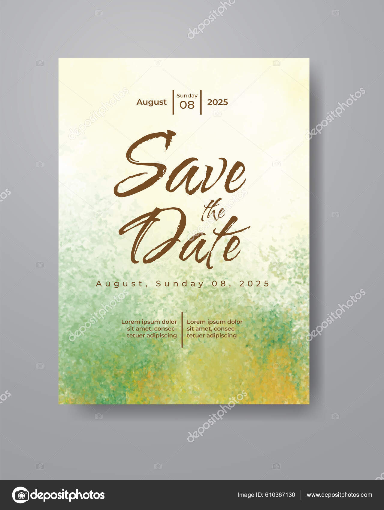 Date Watercolor Background Design Your Invitation Stock Vector by ©Rezi ...