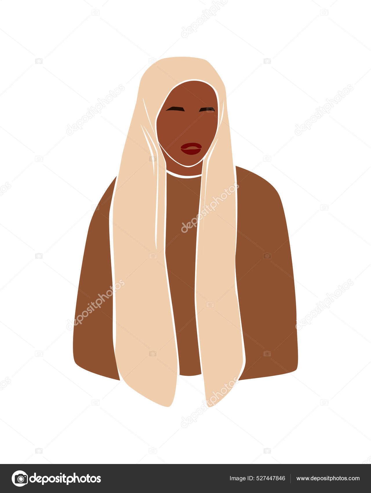 Faceless woman in hijab. Modern abstract muslim girl. Stock Vector ...
