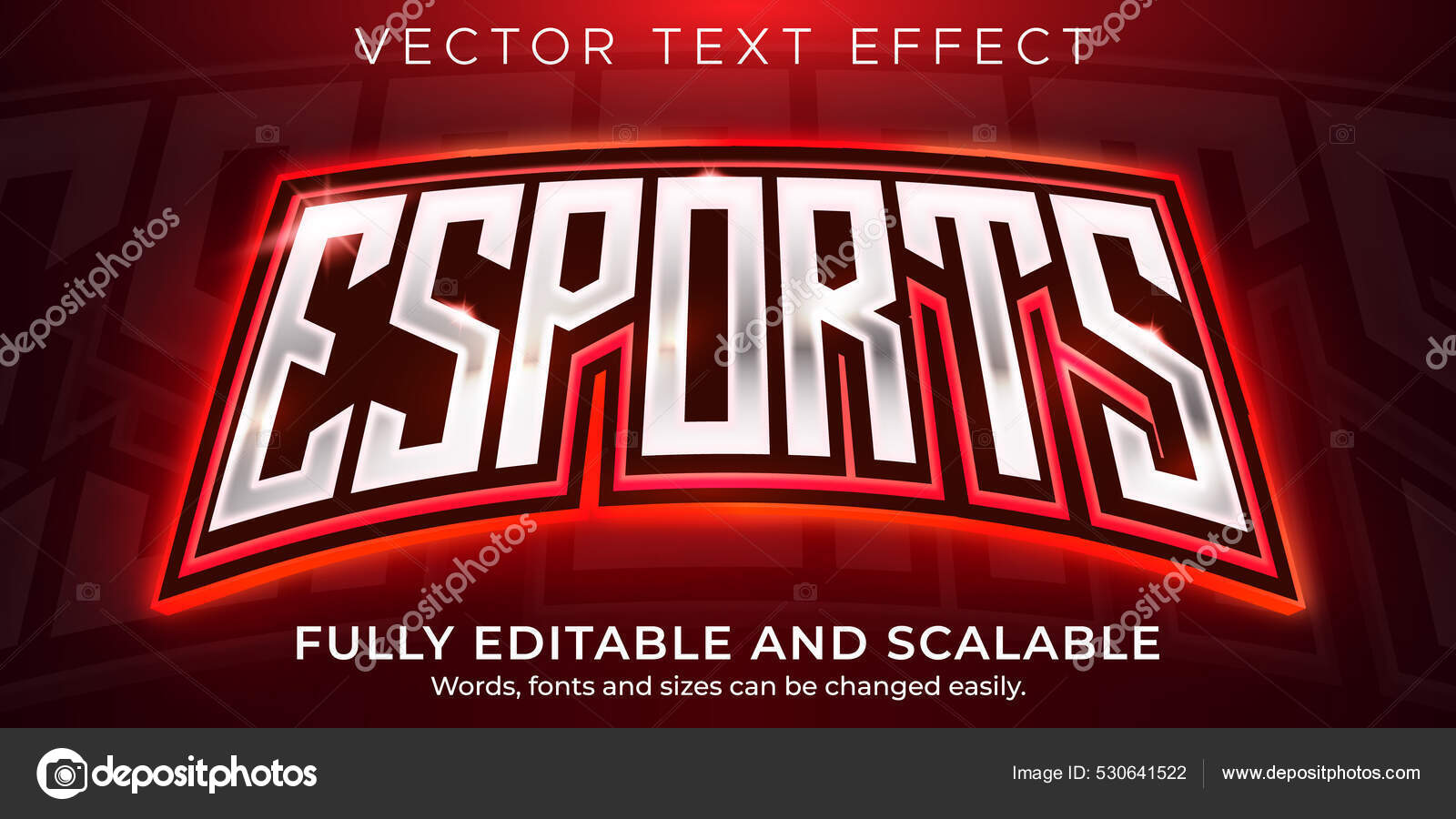 Esport Text Effect Editable Gamer Neon Text Style Stock Vector Image by ...