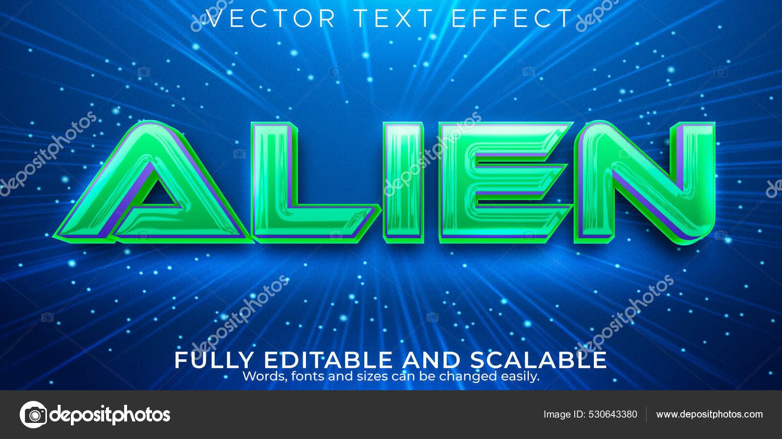 Alien Text Effect Editable Ufo Space Text Style Stock Vector by ...