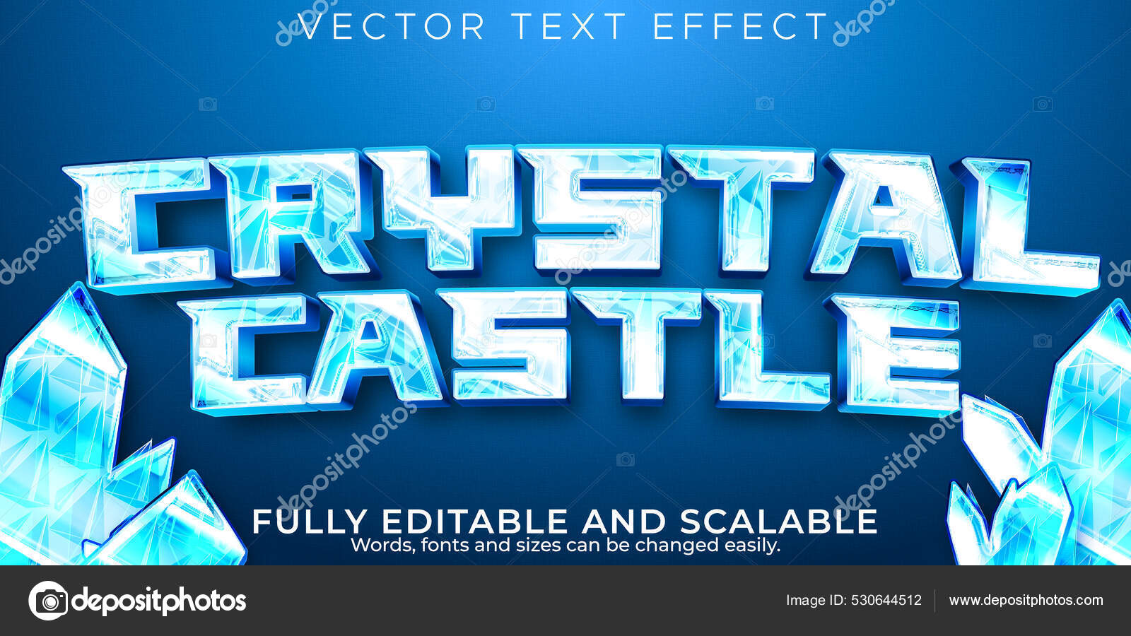 Gelo Congelado Efeito Texto Frio Editável Estilo Texto Geada Vetor de ...