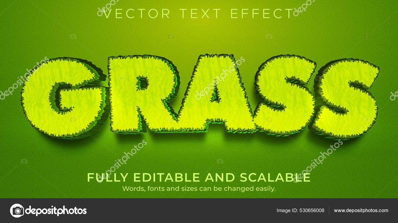 Grass Green Text Effect Editable Nature Plant Text Style Stock Vector ...