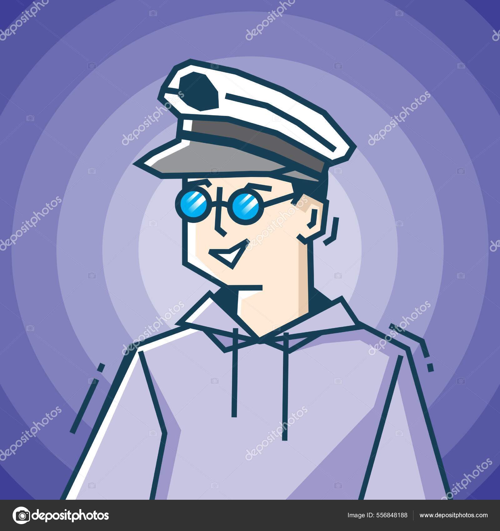 Square Face Character Stiff Art Style Illustration Design Stock ...