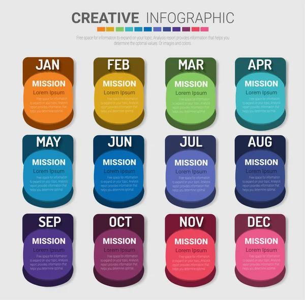 Timeline Business Months Year Timeline Infographics Design Vector ...