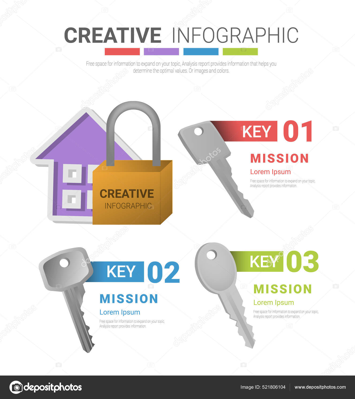 Infographic Key Design Template Presentation Business Can Used Workflow ...