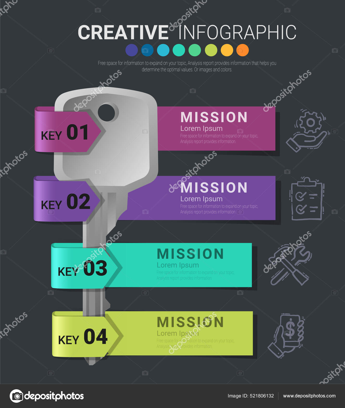 Infographic Key Design Template Presentation Business Can Used Workflow ...