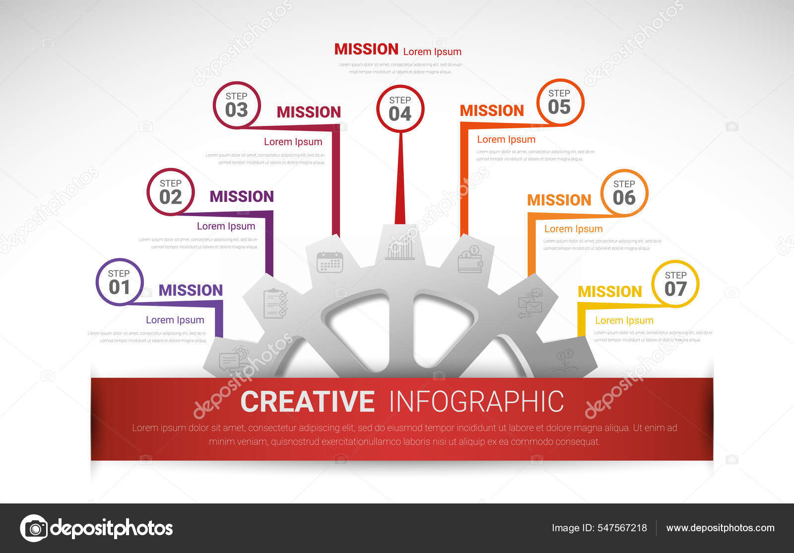 Industry Presentation Model Gears Cogwheels Steps Concept Coordinated ...