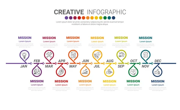 Timeline Presentation Months Year Timeline Infographics Design Vector ...