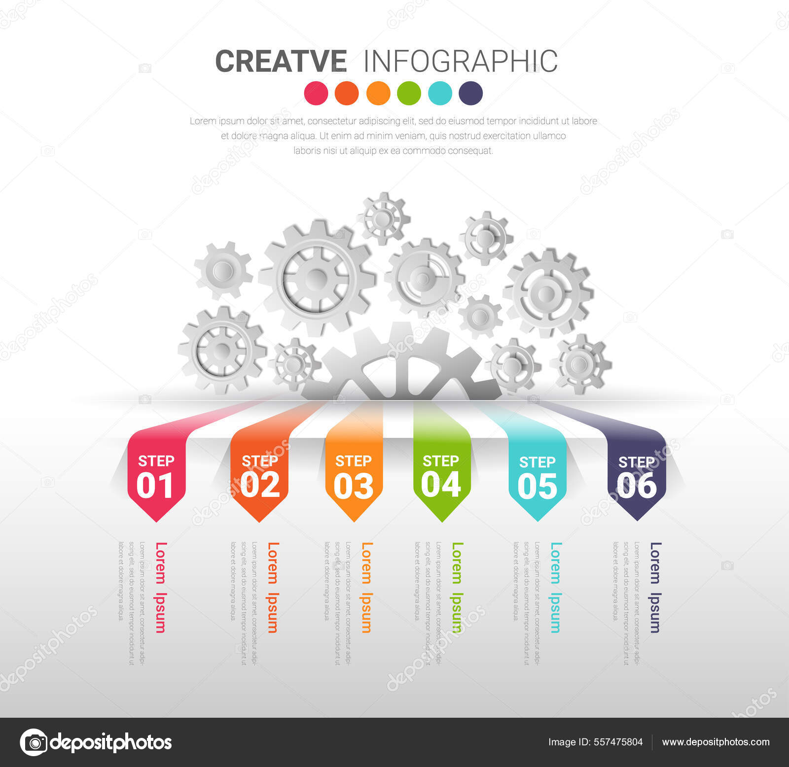 Industry Presentation Model Gears Cogwheels Steps Concept Coordinated ...