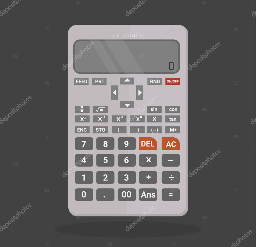 Calculadora Científica electrónica oscura en estilo plano. Calculadoras ...