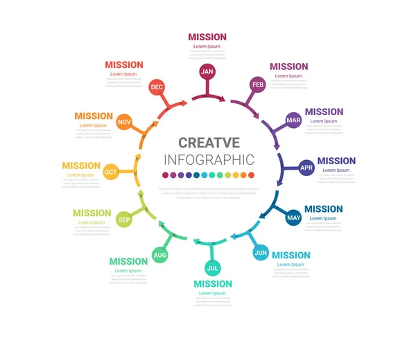 Circle Infographic Thin Line Design Options Steps Infographics Business ...