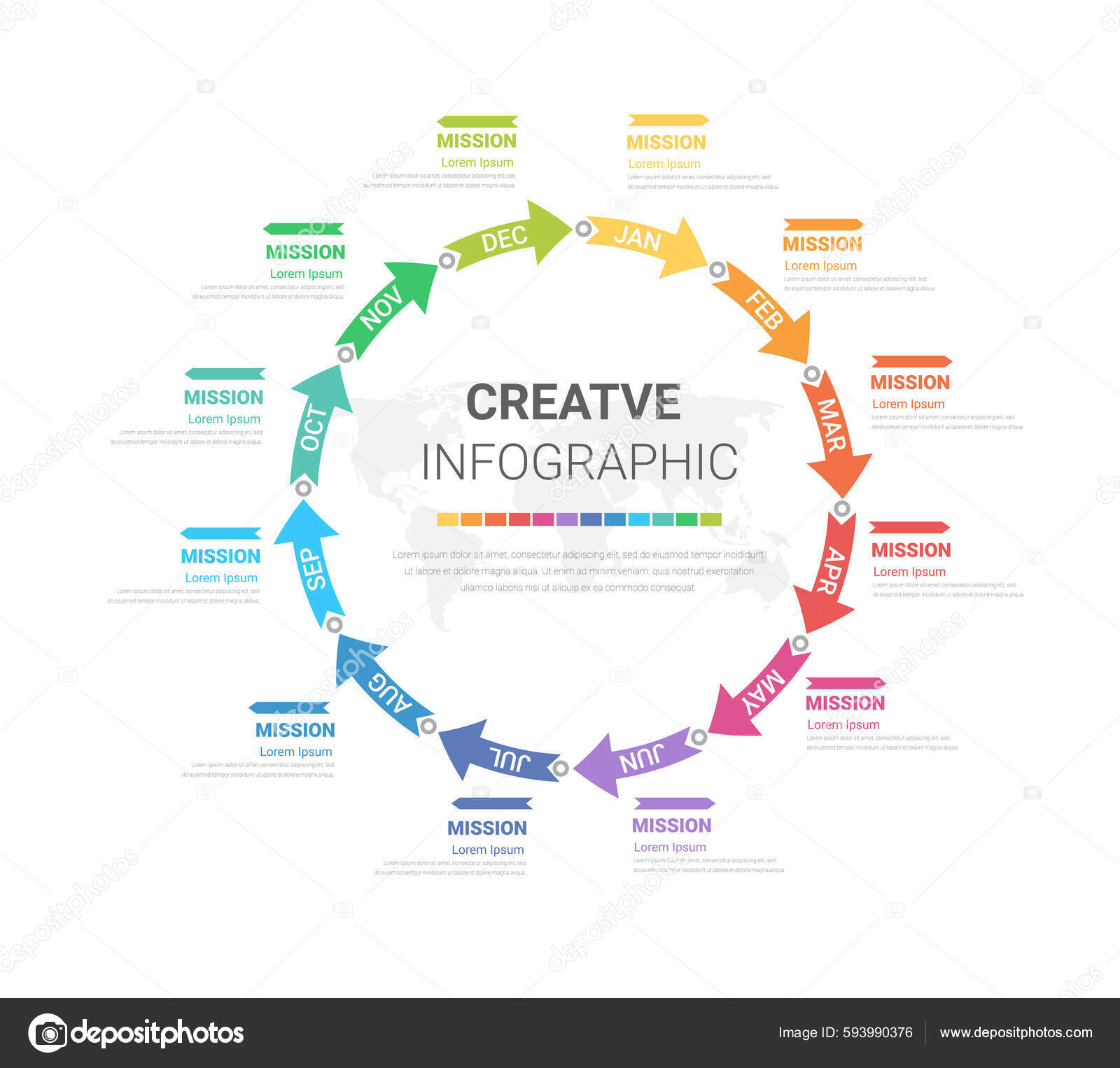 Infographic Circle Design Options Steps Processes Can Used Business ...