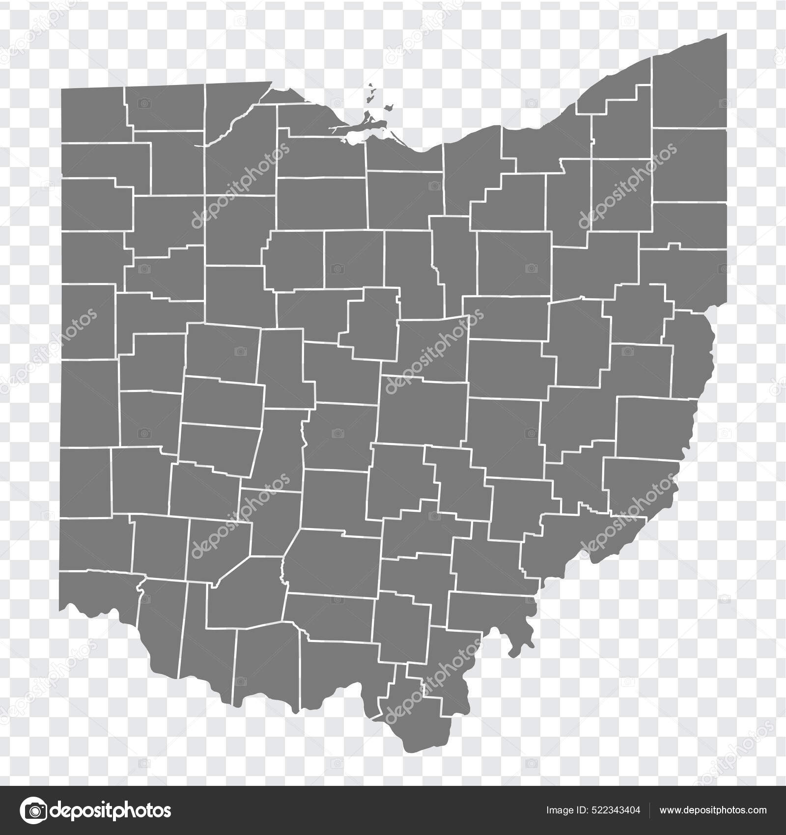 State Ohio Carte Sur Fond Transparent Ohio Carte Avec Des Vecteur par ...