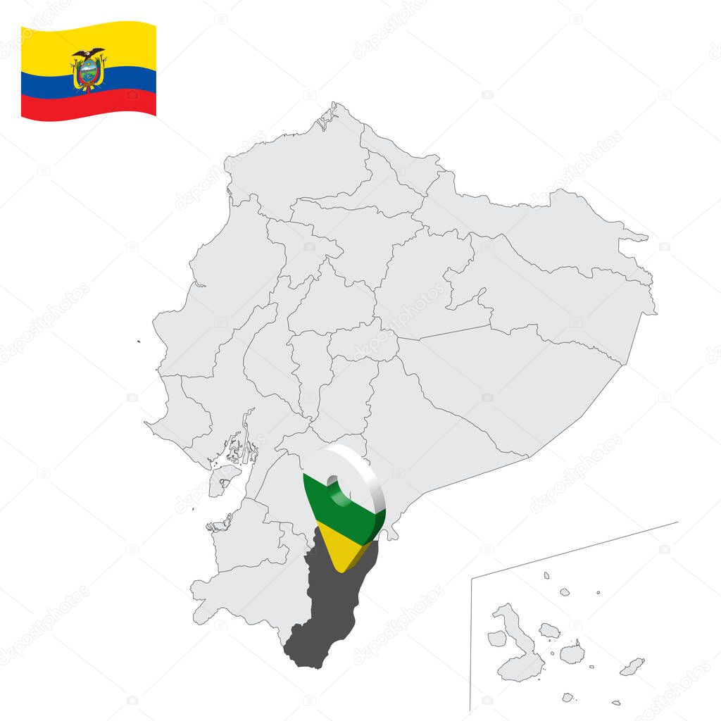Ubicaci n Zamora Chinchipe Provincia en el mapa Ecuador. 3d signo de ...