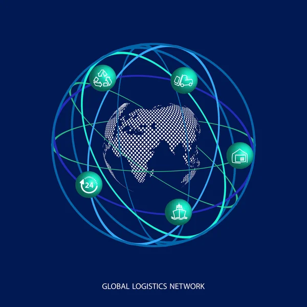Global logistics network. Map global logistics partnership connection ...