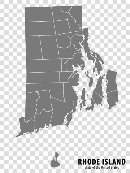 State Rhode Island map on transparent background. Blank map of Rhode ...