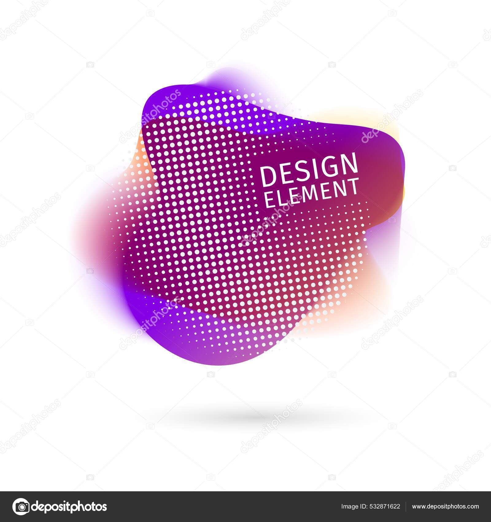 Set of abstract modern graphic elements. Dynamical colored forms and ...