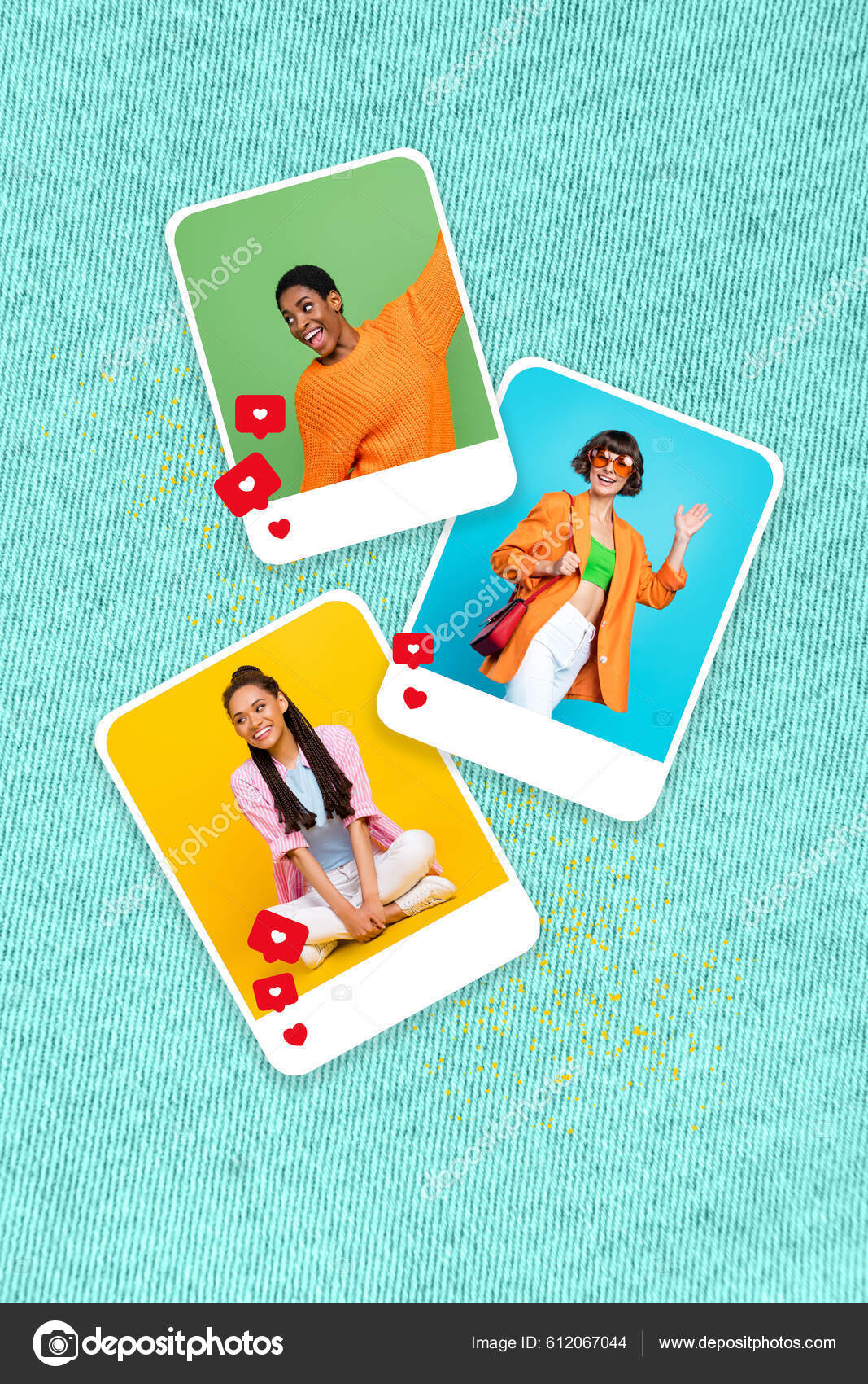 Vertical Collage Picture People Social Network Instagram Facebook ...