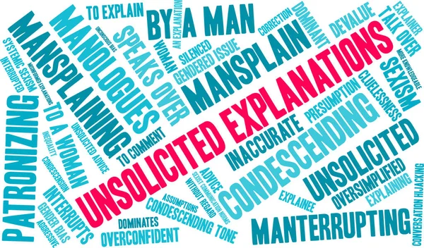 Unsolicited Explanations Word Cloud White Background Stock Vector Image ...