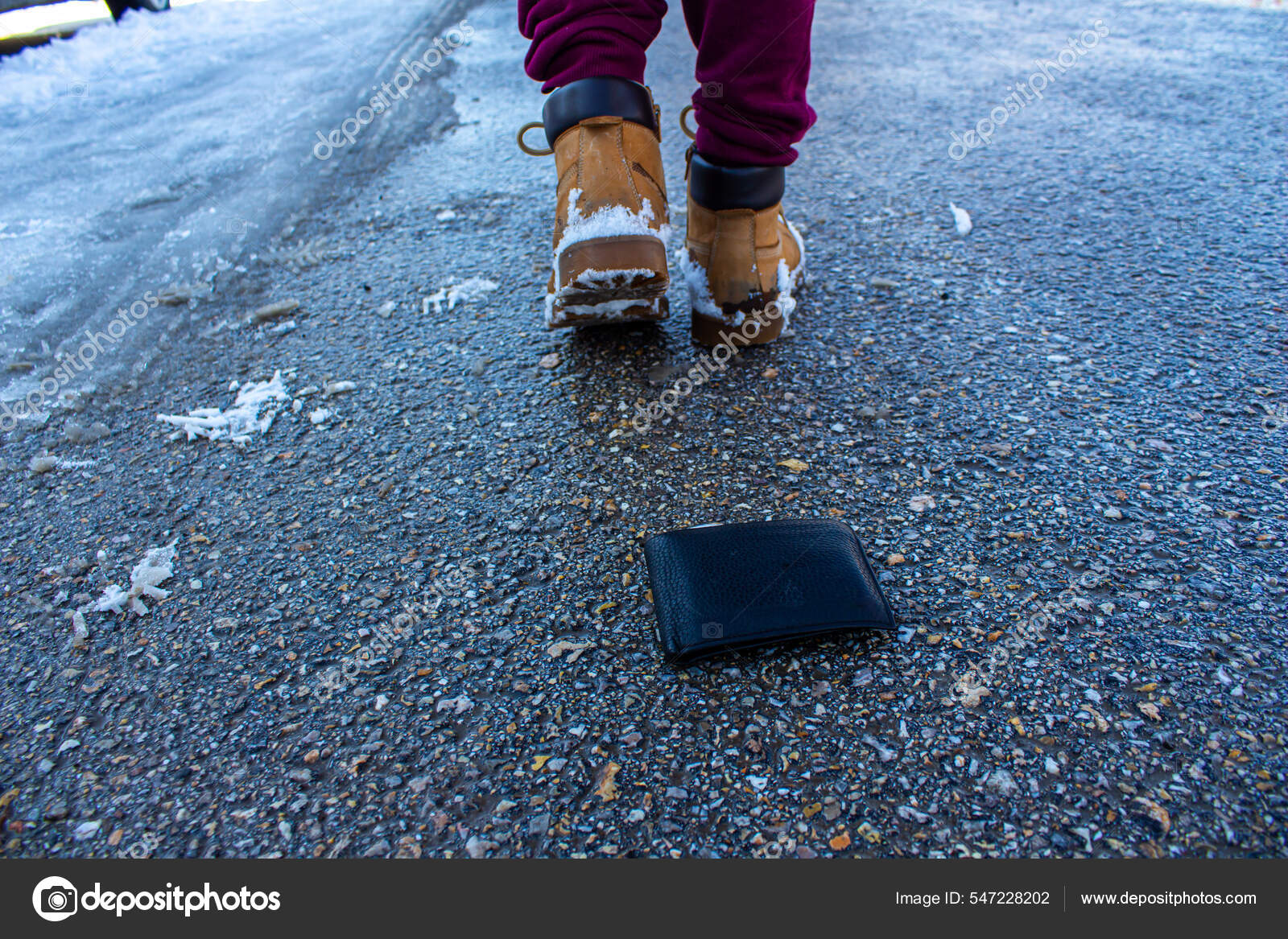 Man Dropping His Wallet Road Concept Losing Wallet Stock Photo by ...