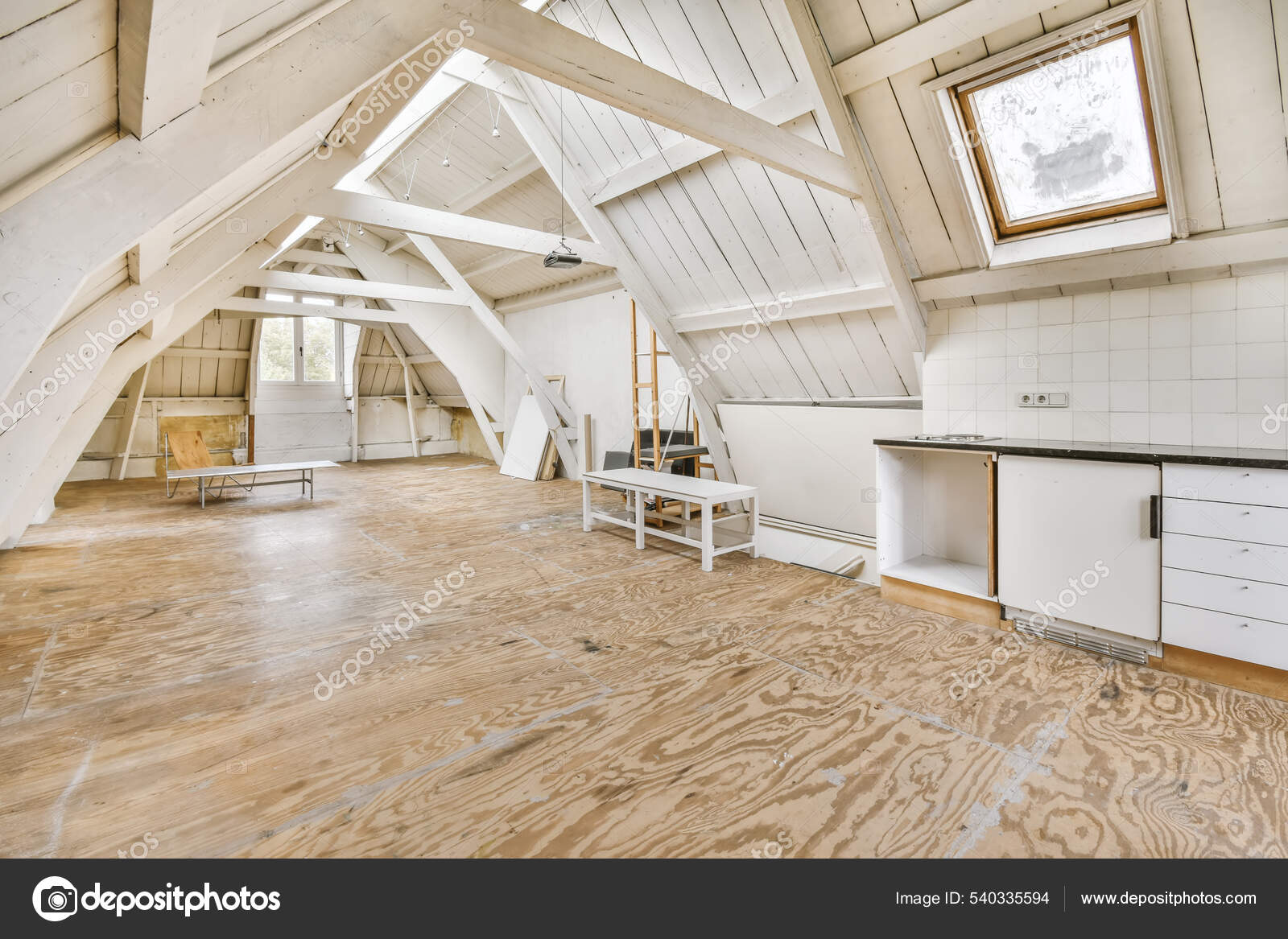 Huge loft with high ceiling and window Stock Photo by ©procontributors ...
