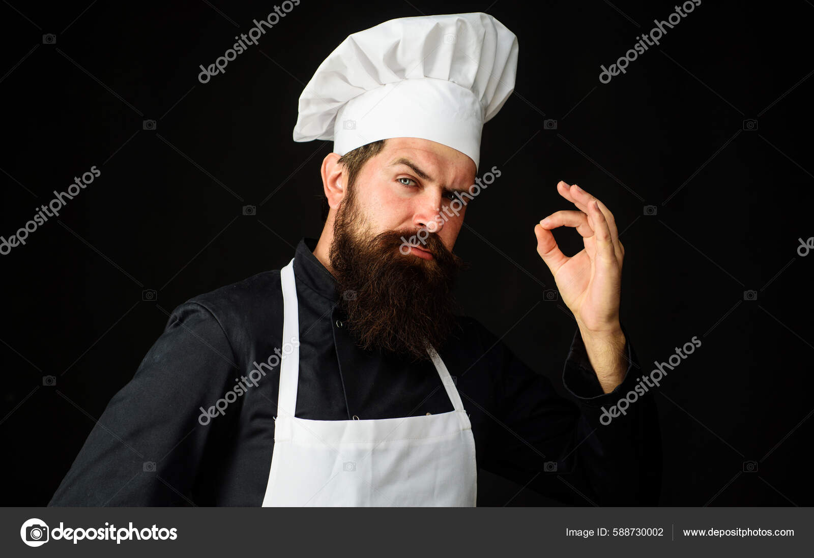 Professional Chef Uniform Shows Sign Delicious Cook Baker Taste ...