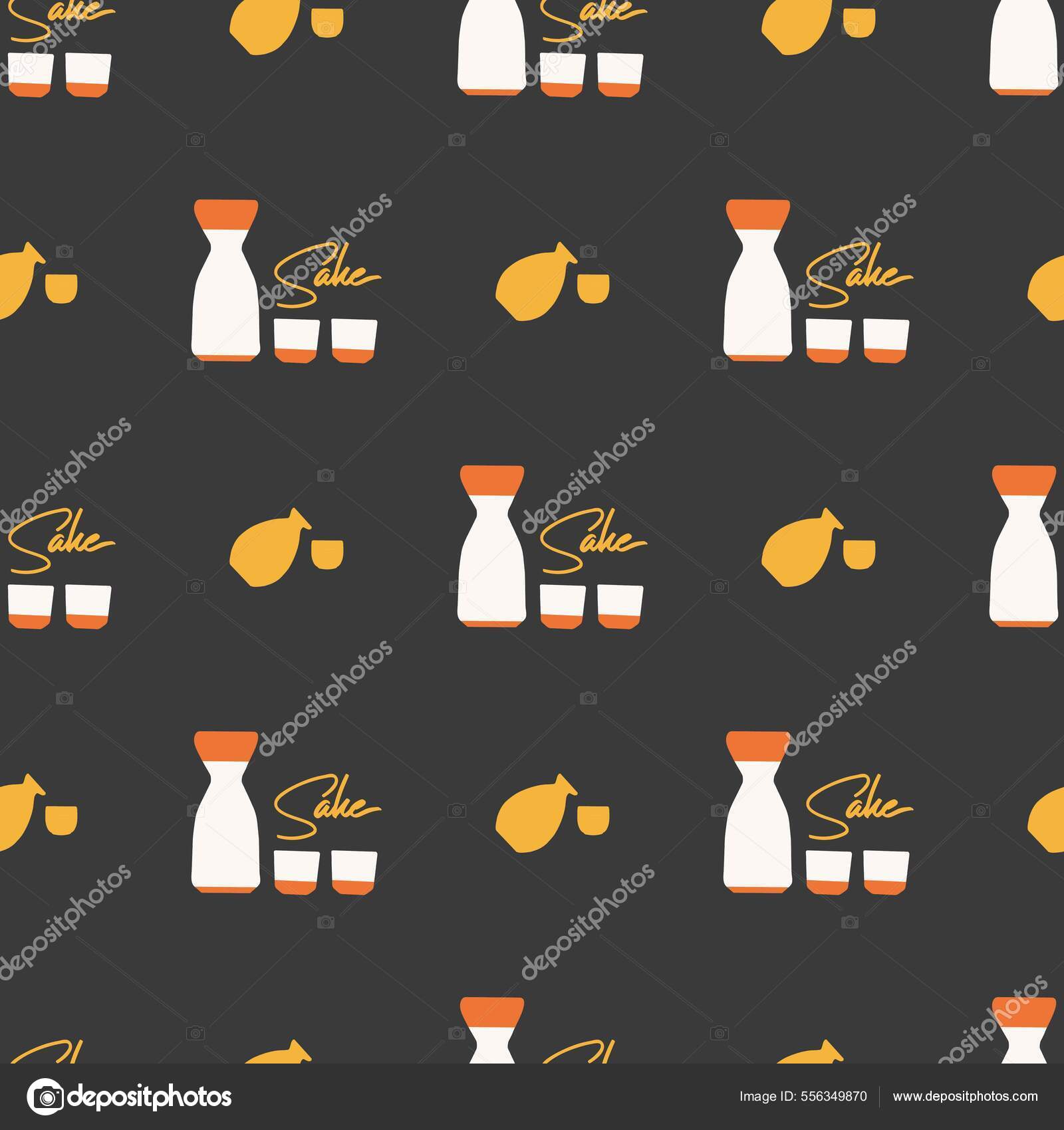 Drink Sake Abstract Vector Graphic Art Seamless Pattern Can Use Stock ...