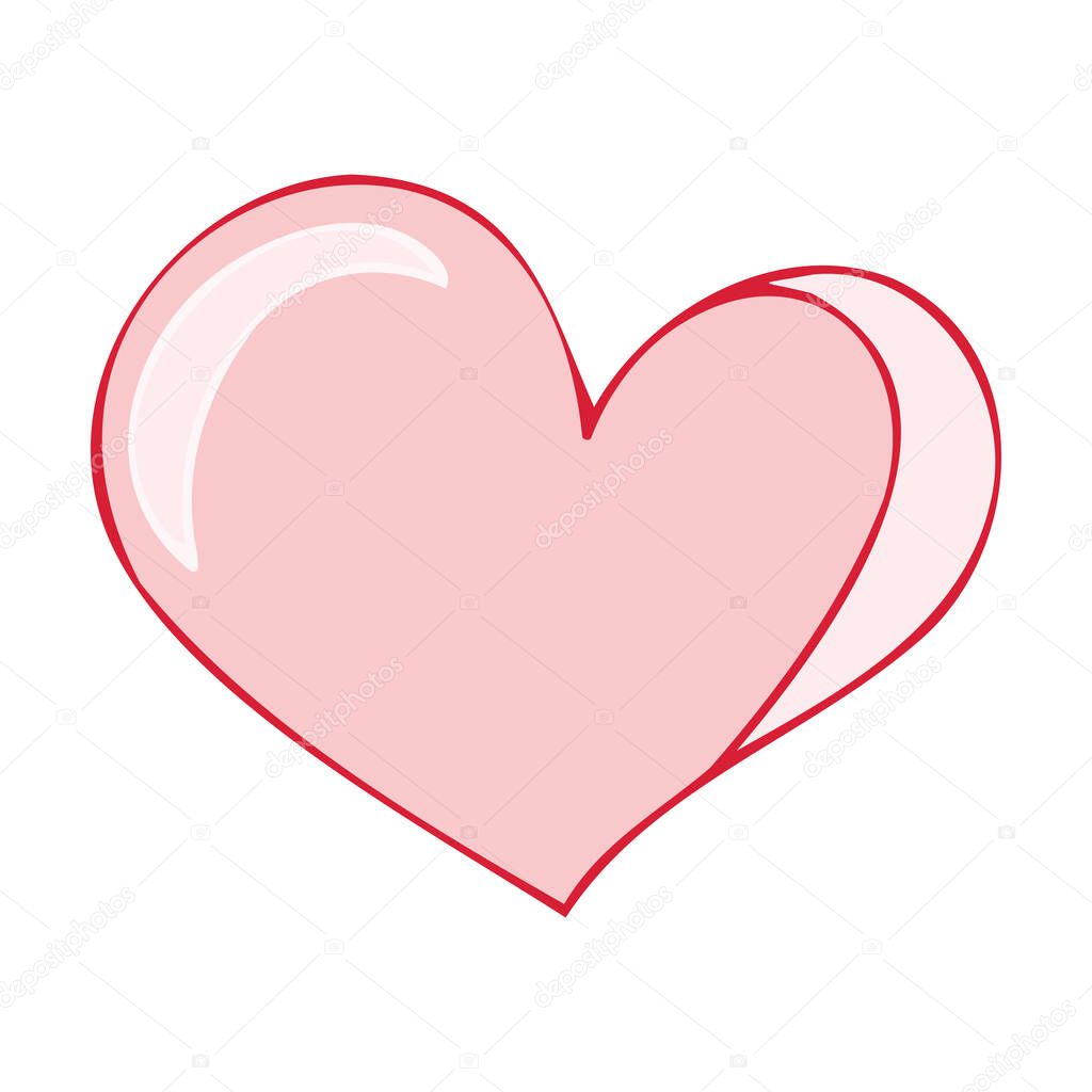 corazón contorno mano dibujo con un fondo de pincel. Patrón de amor ...