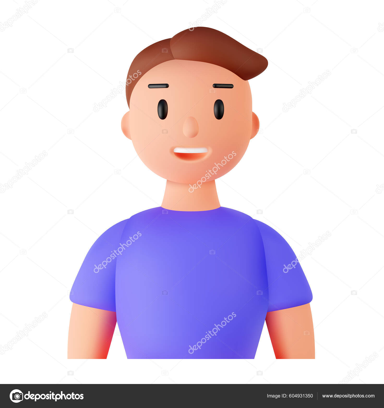 Set Portraits Happy People White Background Cartoon Characters Woman ...