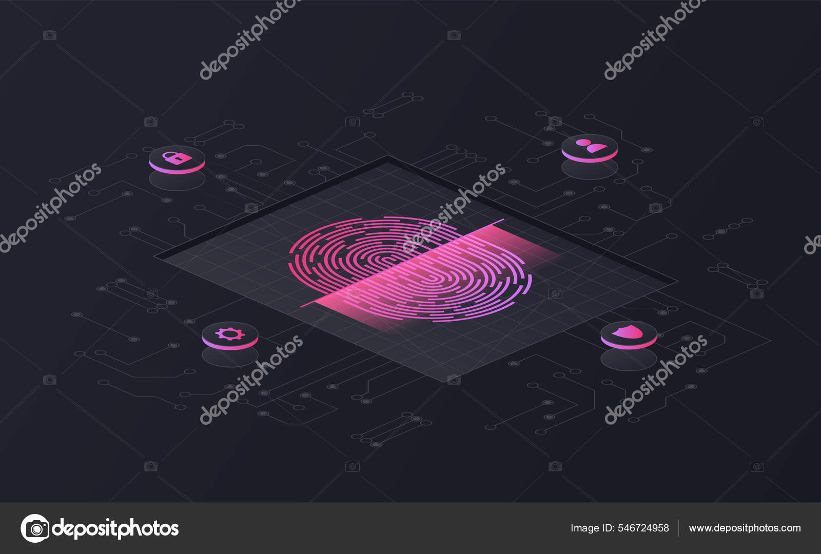 Digital security access with biometrics data abstract concept Stock ...