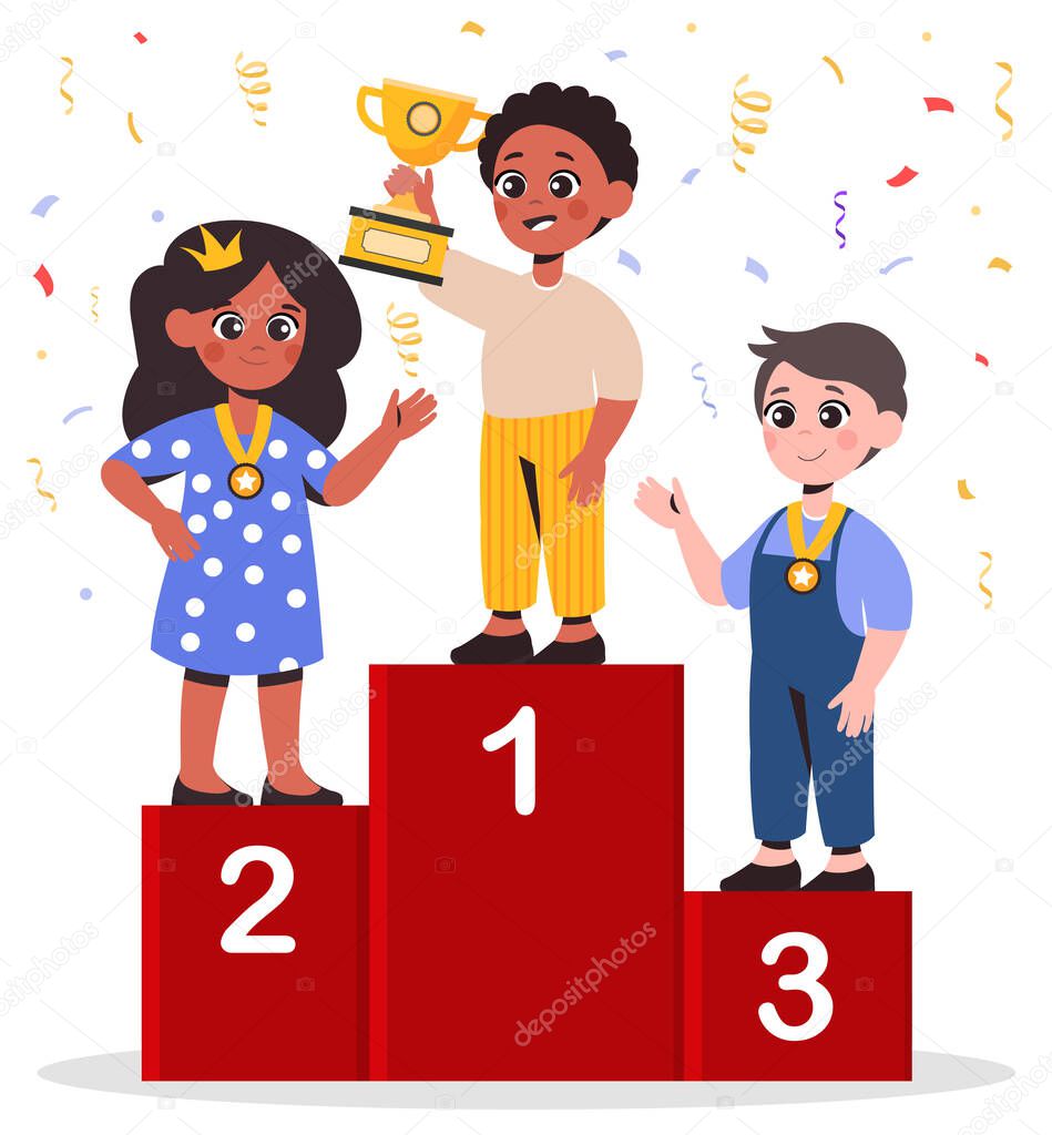 Ganador podio con niños Vector de stock por ©edgecreative01@gmail.com ...