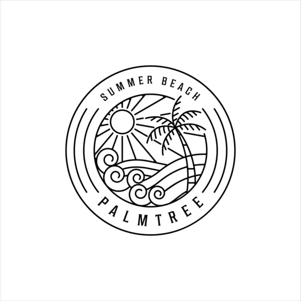 Tropical Island Line Art Logo Minimalist Simple Vector Illustration ...