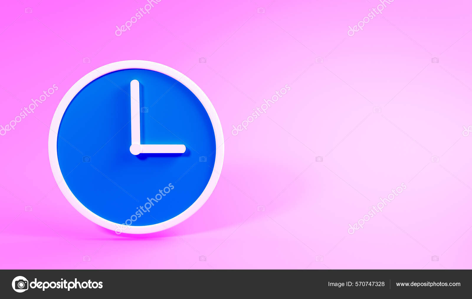 Render Wall Clock Pink Background Copy Space Text Digital Image — Stock ...