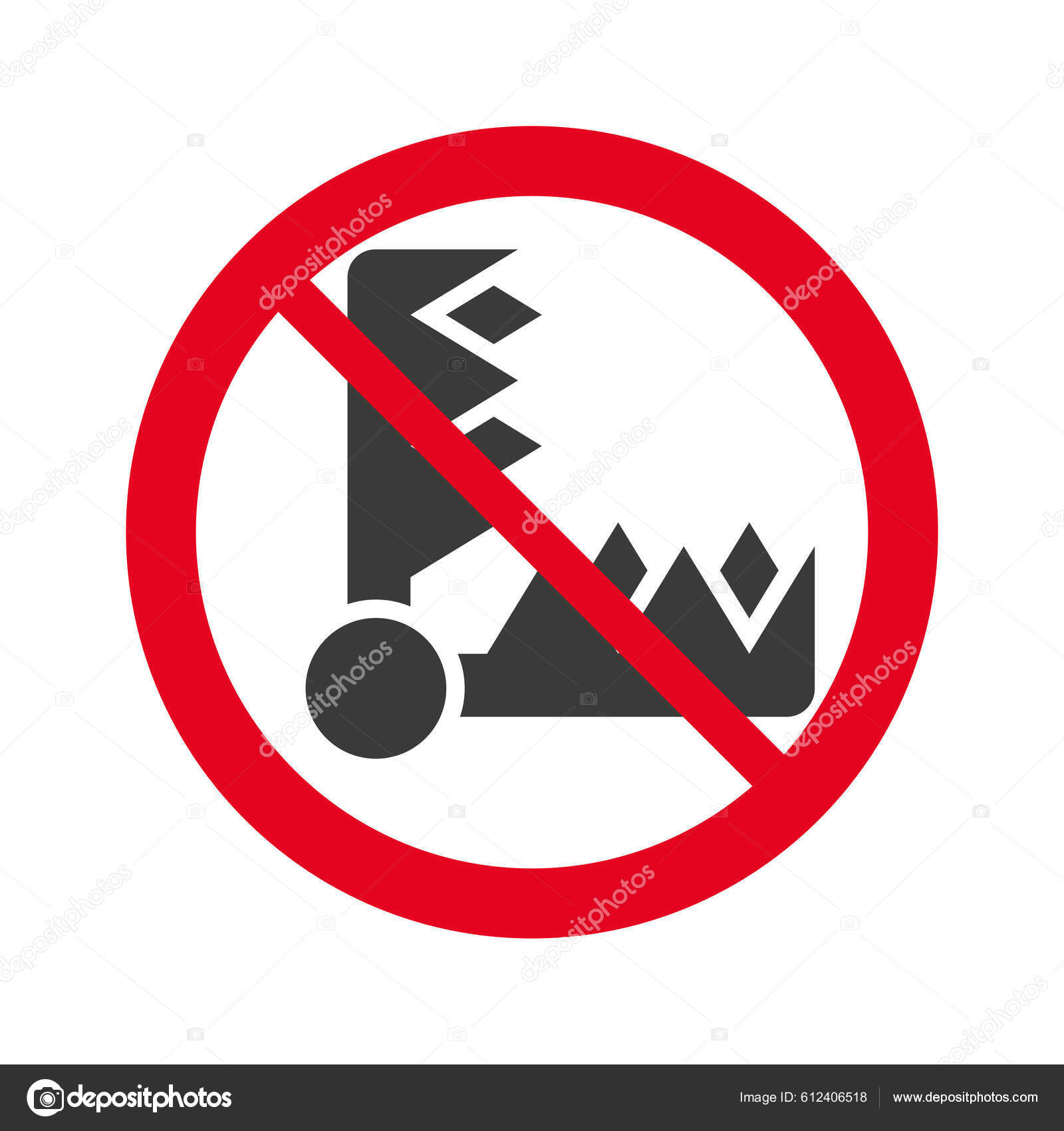 Sign Forbidden Hunting Animals Trap Spikes Isolated White Background ...