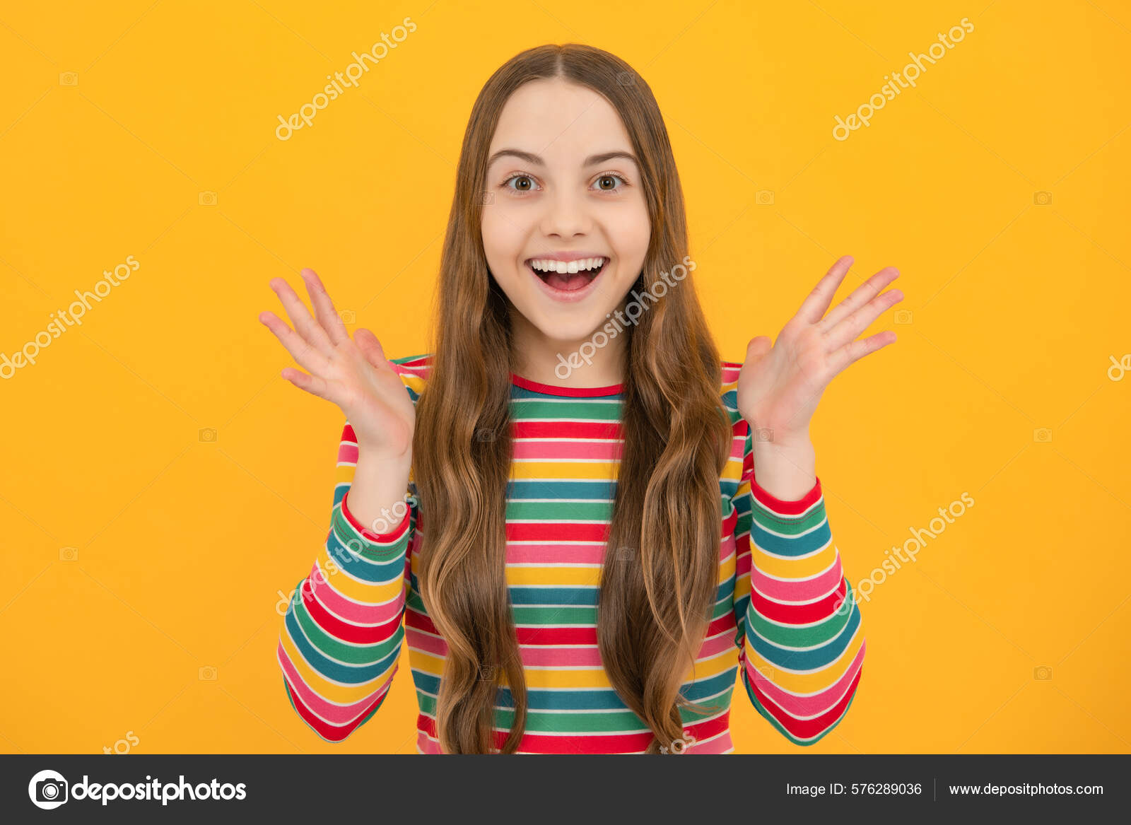 Excited Kids Face Amazed Expression Cheerful Glad Amazed Child Open ...