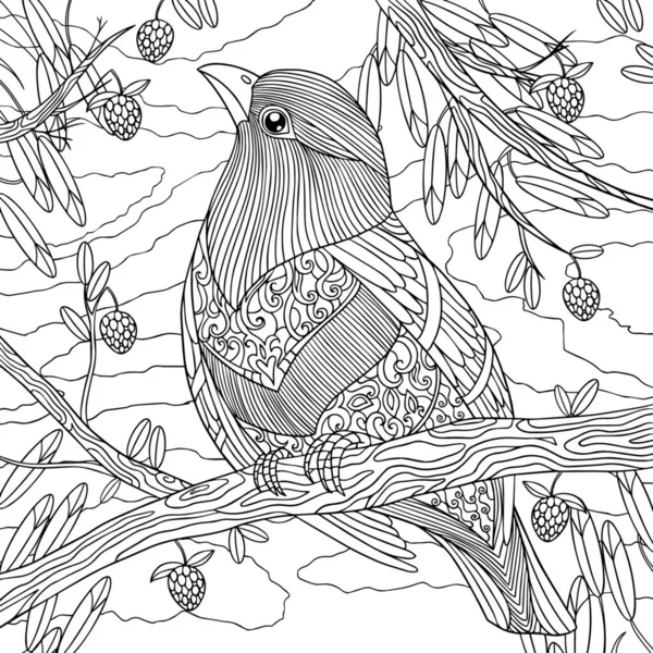 Bird tree coloring page Stock Photos, Royalty Free Bird tree coloring ...