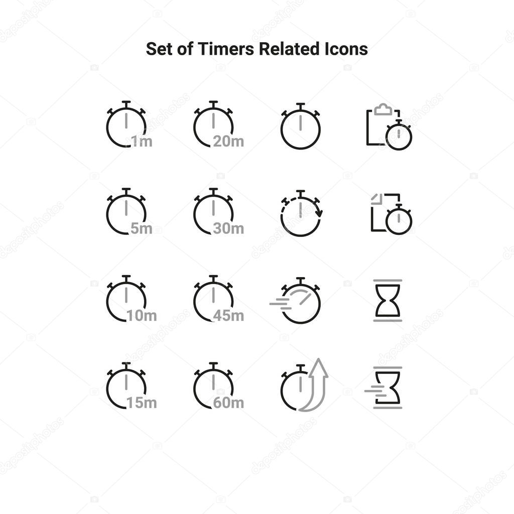 Conjunto simple de temporizadores Iconos relacionados. Contiene iconos ...
