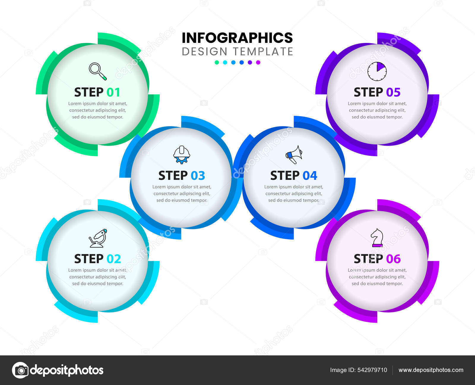 Infographic Template Icons Options Steps Gears Can Used Workflow Layout ...