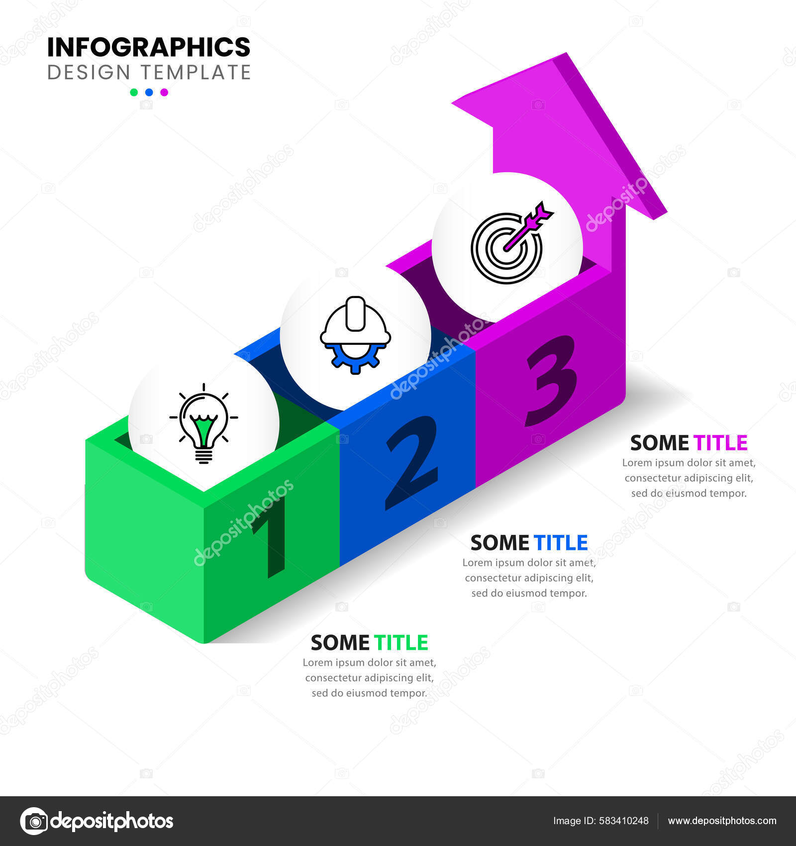 Infographic Template Icons Options Steps Isometric Design Can Used Workflow Stock Vector by ...