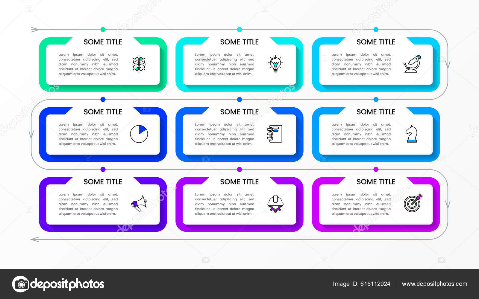 Plantilla Infográfica Con Iconos Opciones Pasos Concepto Línea Temporal ...
