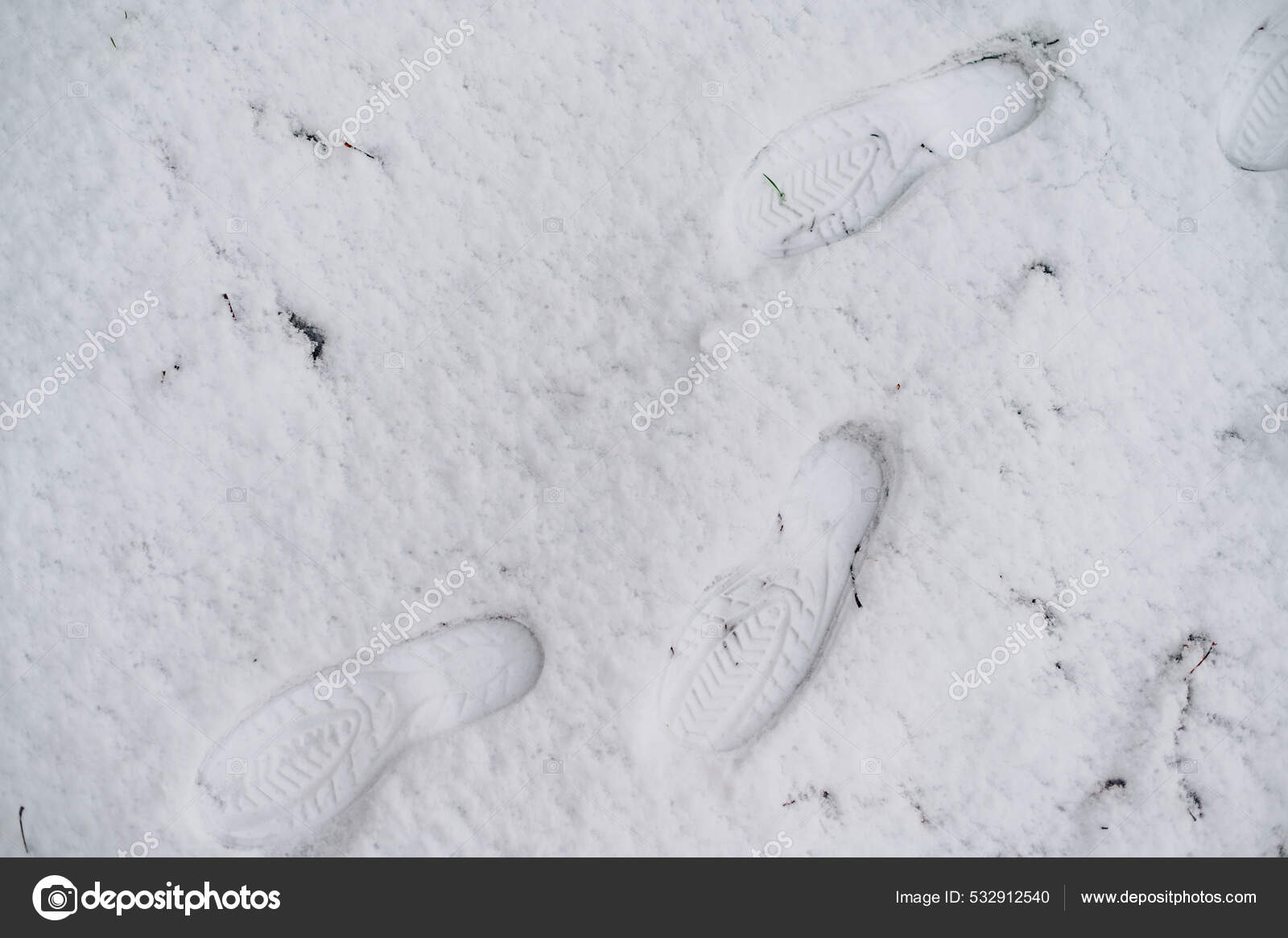 Footprints In Snow Drawing