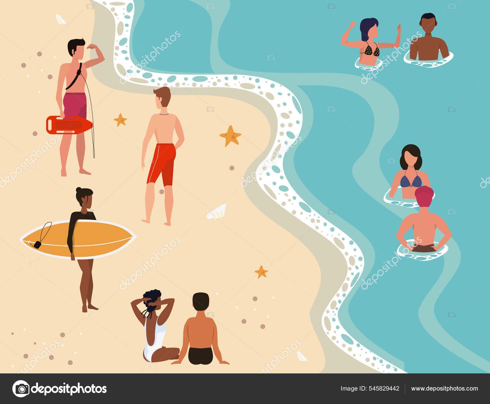People At The Beach Clipart