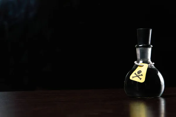 Vial Poison Hazard Warning Label Dark Background Toning Short Focus ...