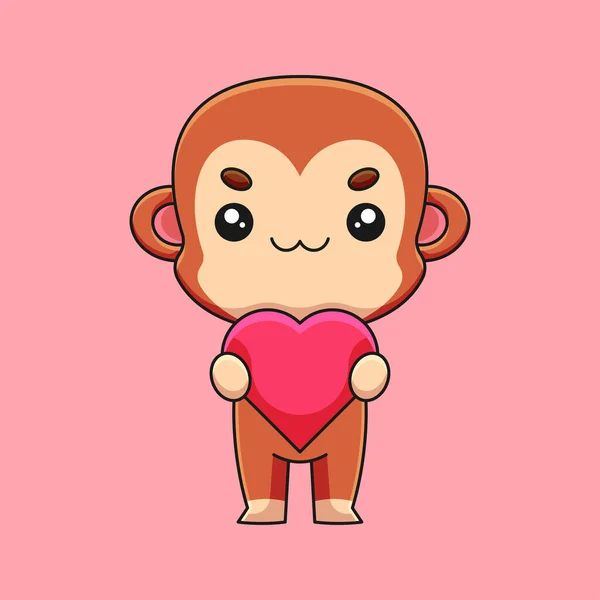 Cute Cartoon Monkey Love