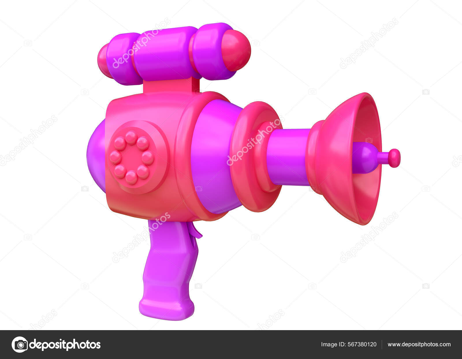 Cartoon Alien Space Blaster Gun Funny Realistic Toy Laser Weapon Stock ...